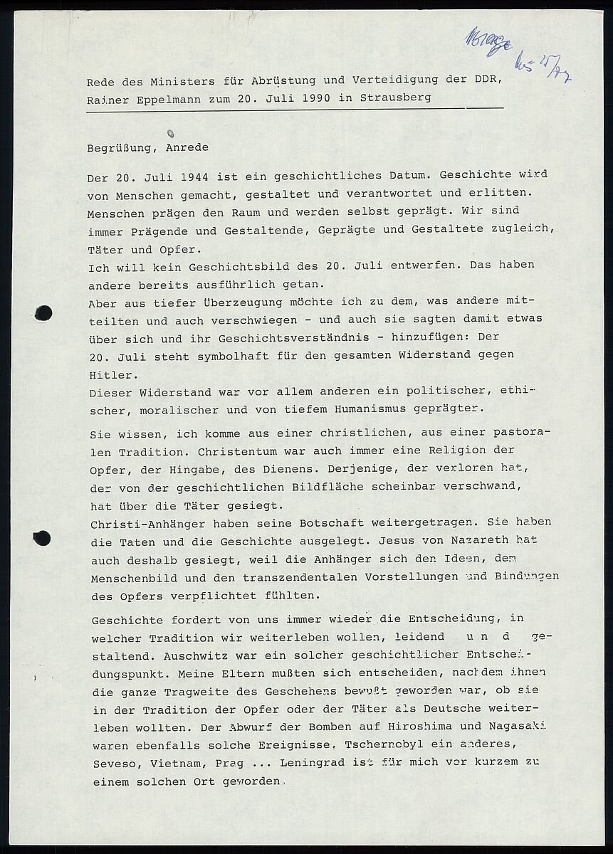 Der 20. Juli 1944 im Gedenken der DDR - Bundesarchiv