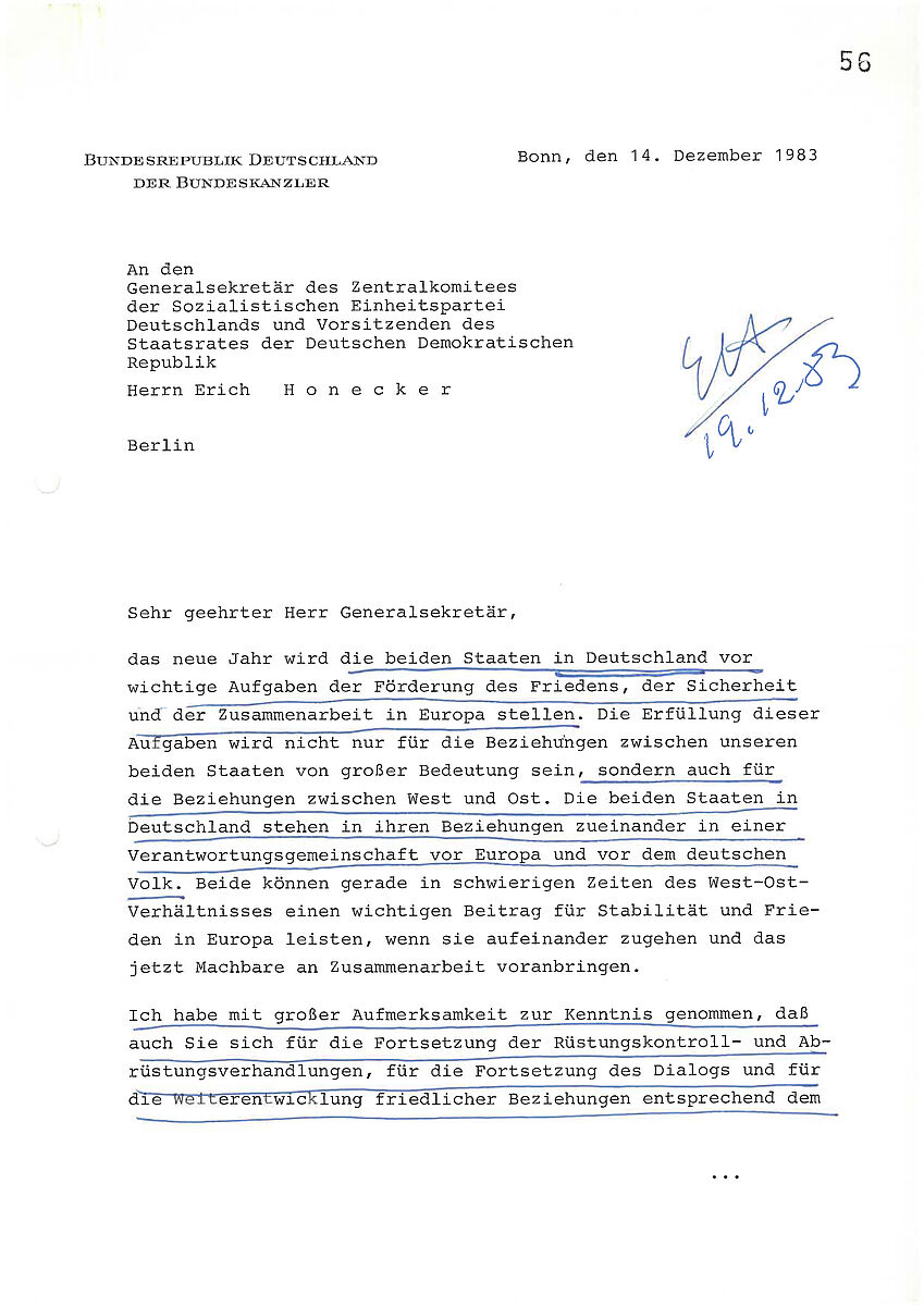 13. Februar 1984: Treffen zwischen Kohl und Honecker in Moskau - Bundesarchiv