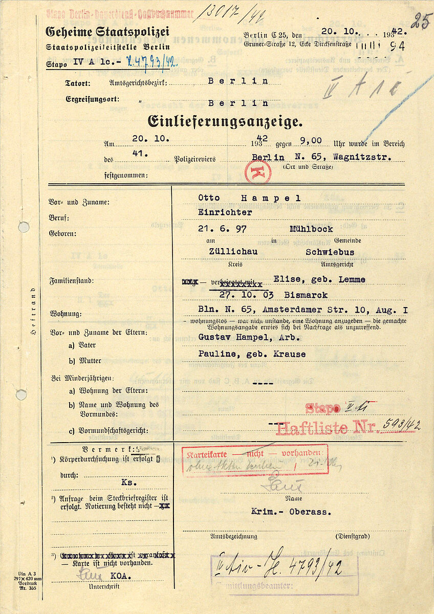 Otto und Elise Hampel und der Widerstand "einfacher" Leute gegen das NS ...