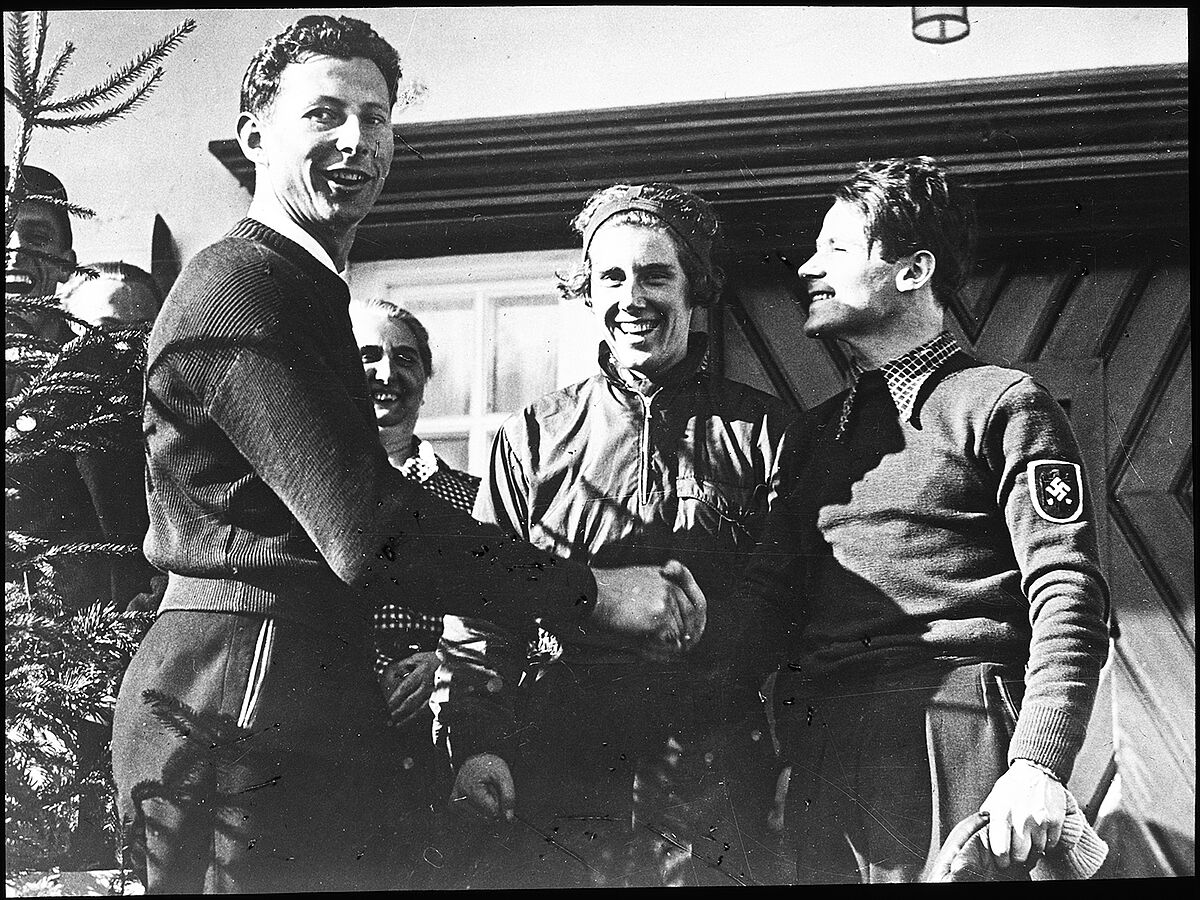 Olympiasieg von Franz Pfnür im alpinen Skirennen 1936 - Bundesarchiv